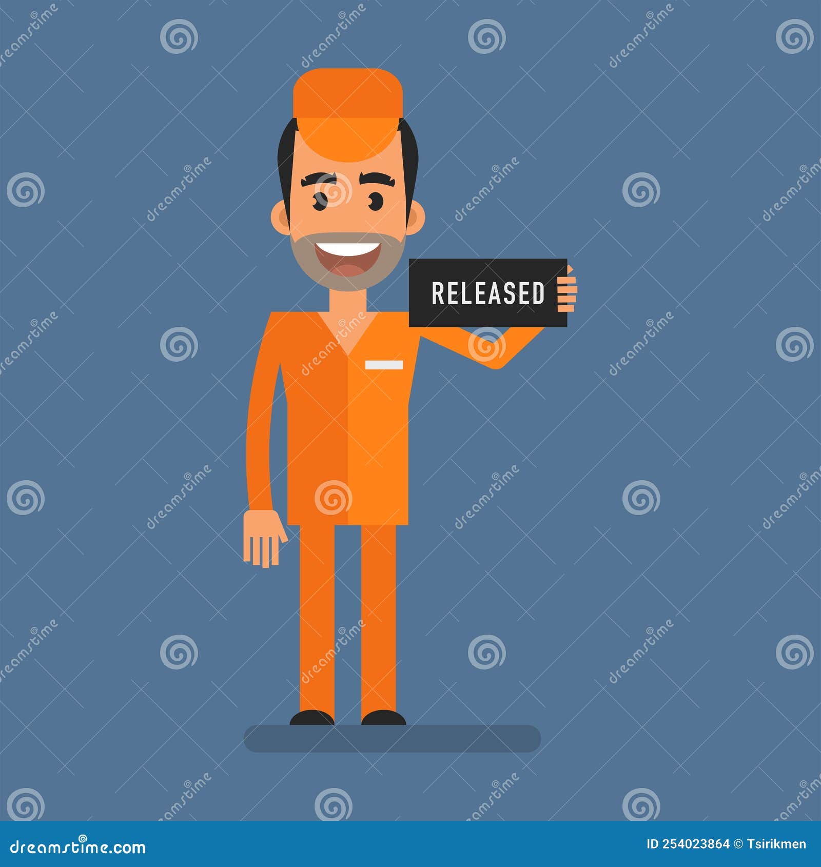 Prisoner Holding Sign that Says Released Stock Vector - Illustration of ...