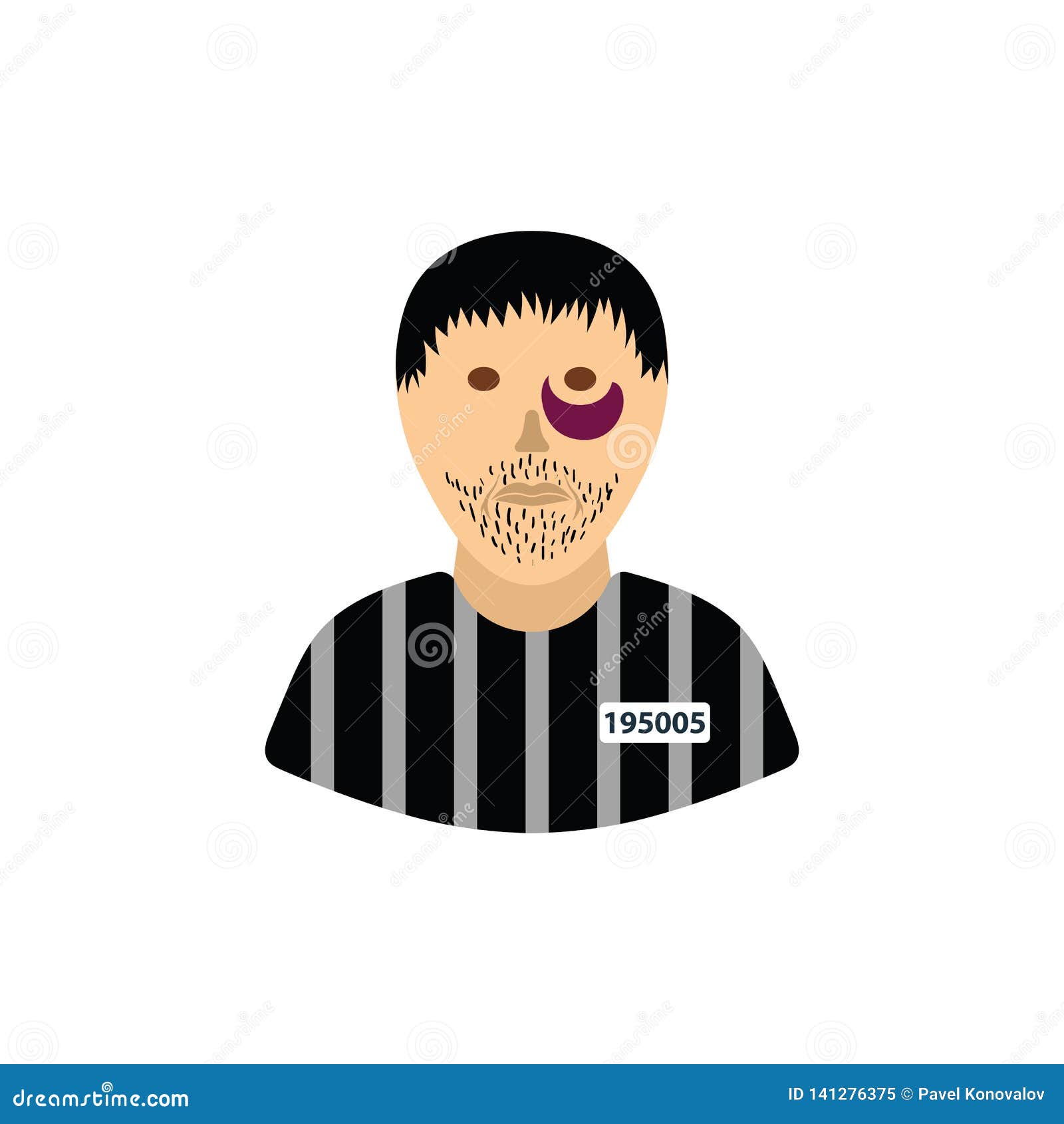 Prisoner Icon. Inmate Vector Silhouette. Behind Bars Symbol. Black ...