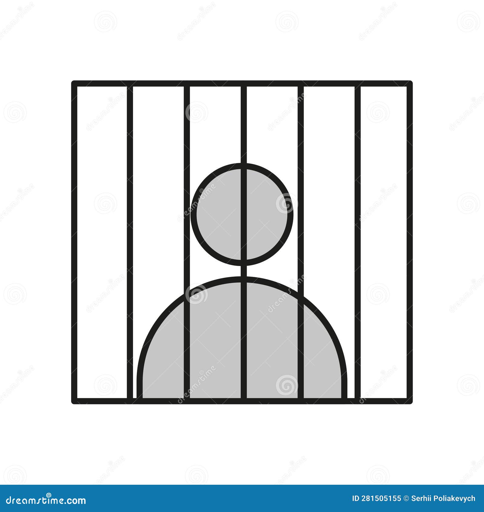 Prisoner Icon In Black Style Isolated On White Background. Police ...