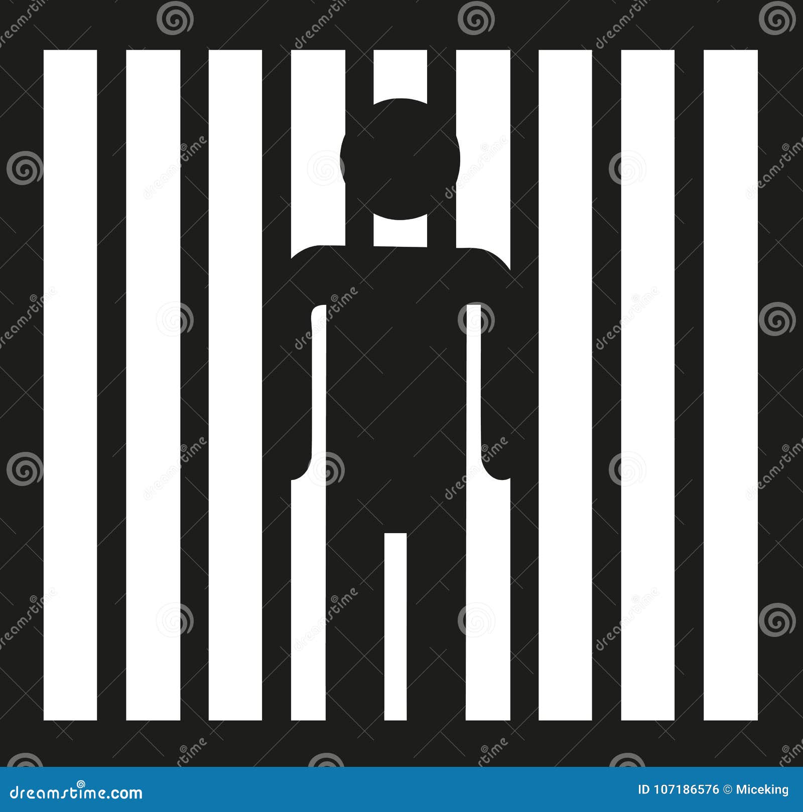 Prisoner Icon In Cartoon Style Isolated On White Background. Police ...