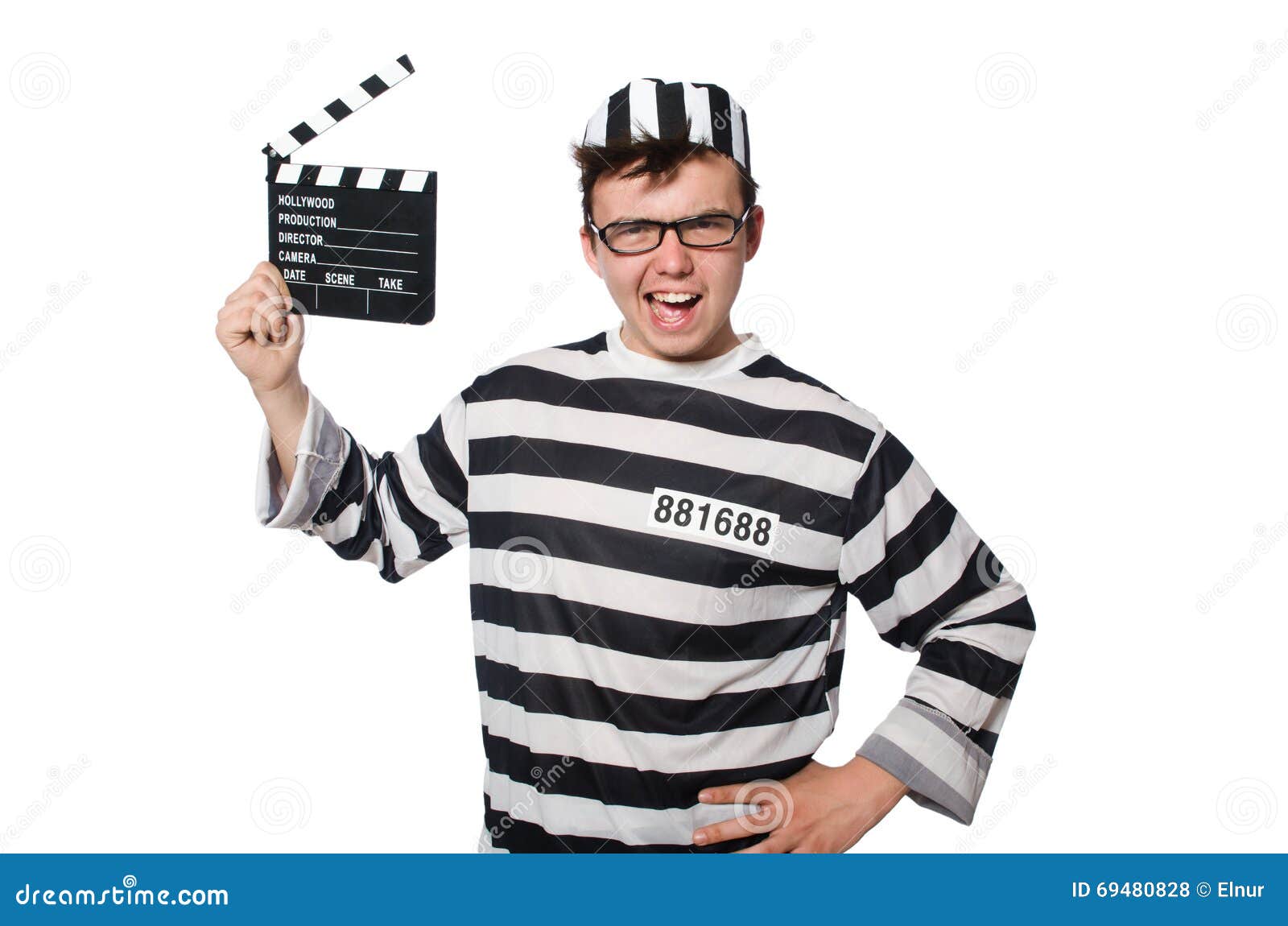 The Prisoner Isolated on the White Background Stock Photo - Image of ...