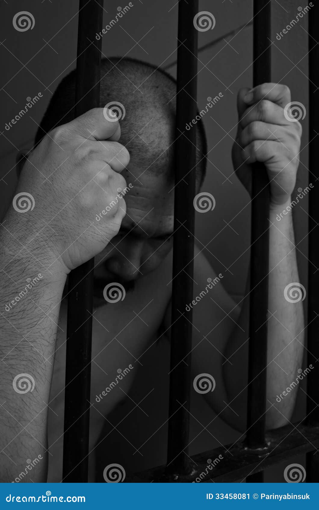 Prisoner in jail stock image. Image of imprison, security - 33458081