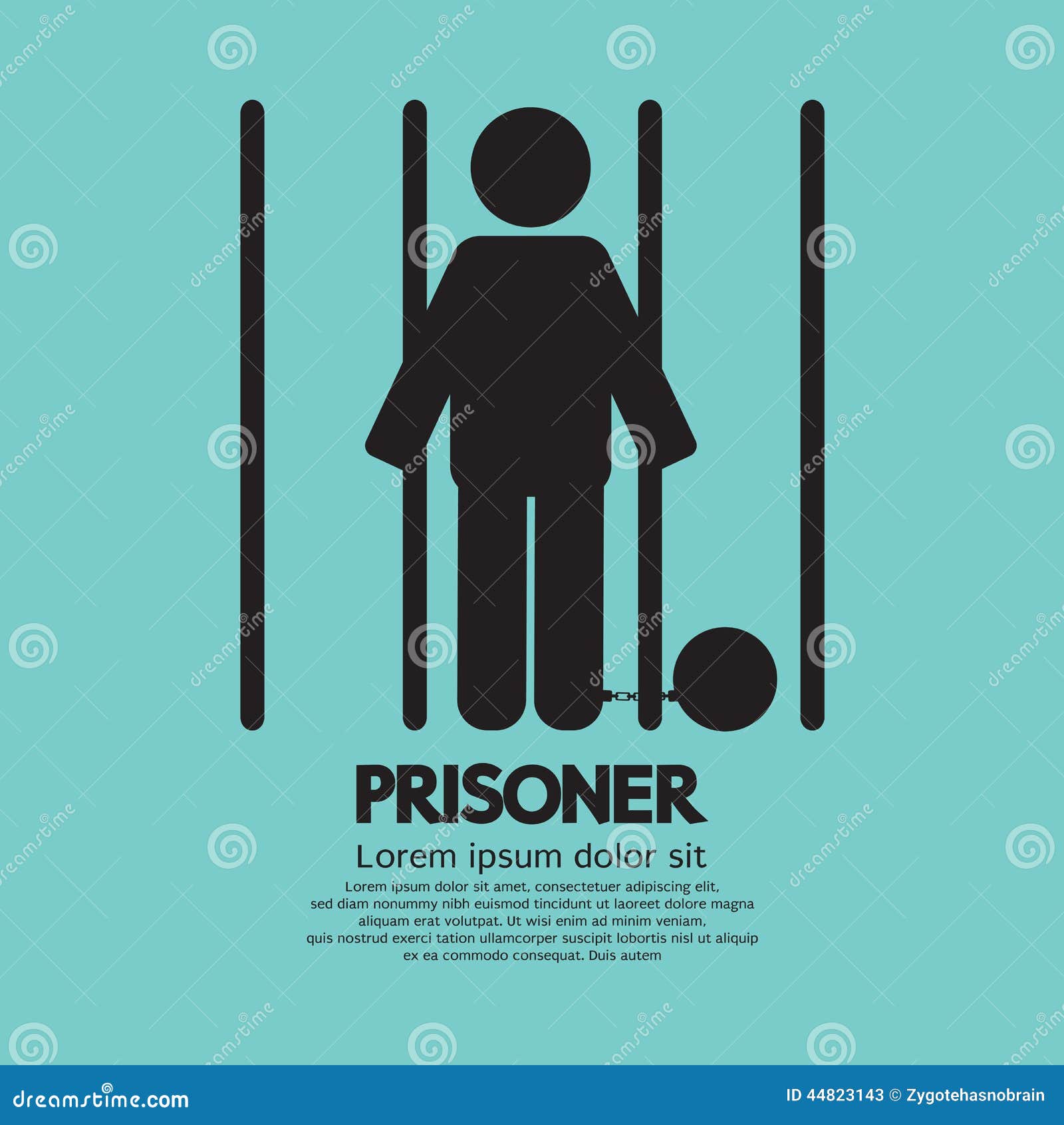 Prisoner in Jail Symbol stock vector. Illustration of addiction - 44823143