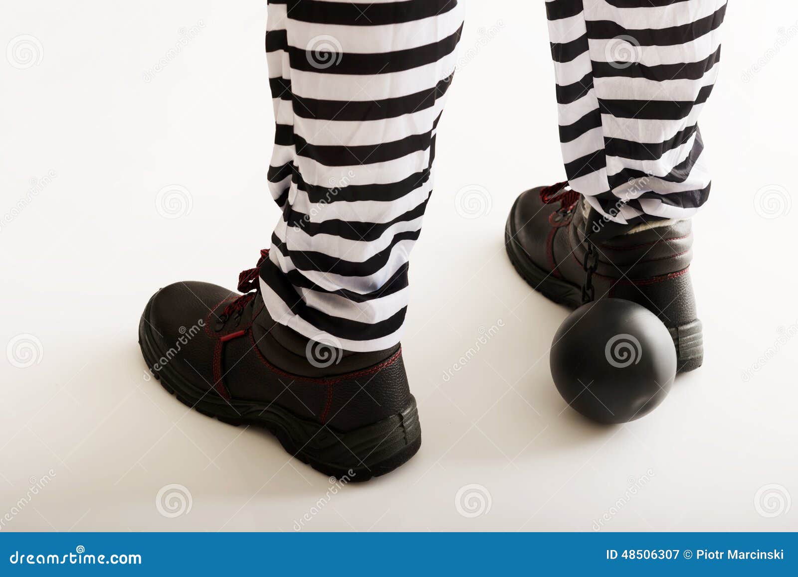 Prisoner Legs with Chain Ball Stock Image - Image of person, gangster ...