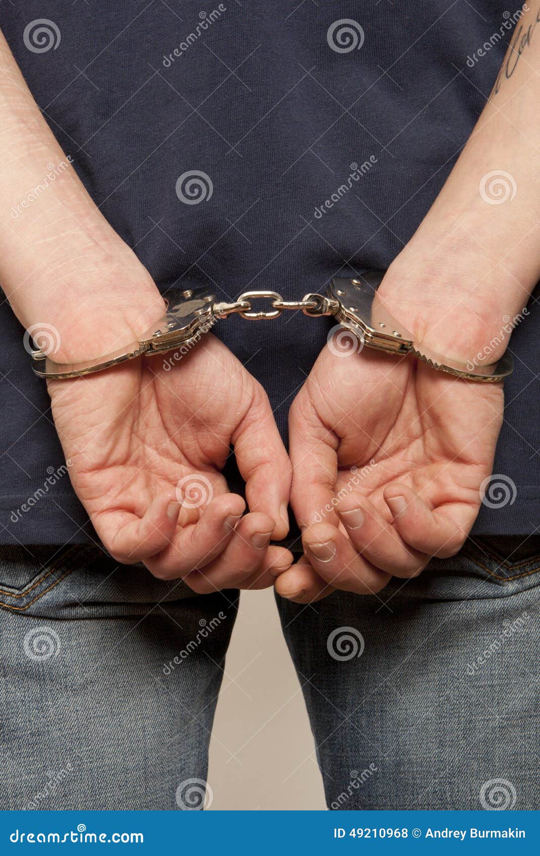 Prisoner Locked in Handcuffs Stock Photo - Image of custody, distress ...