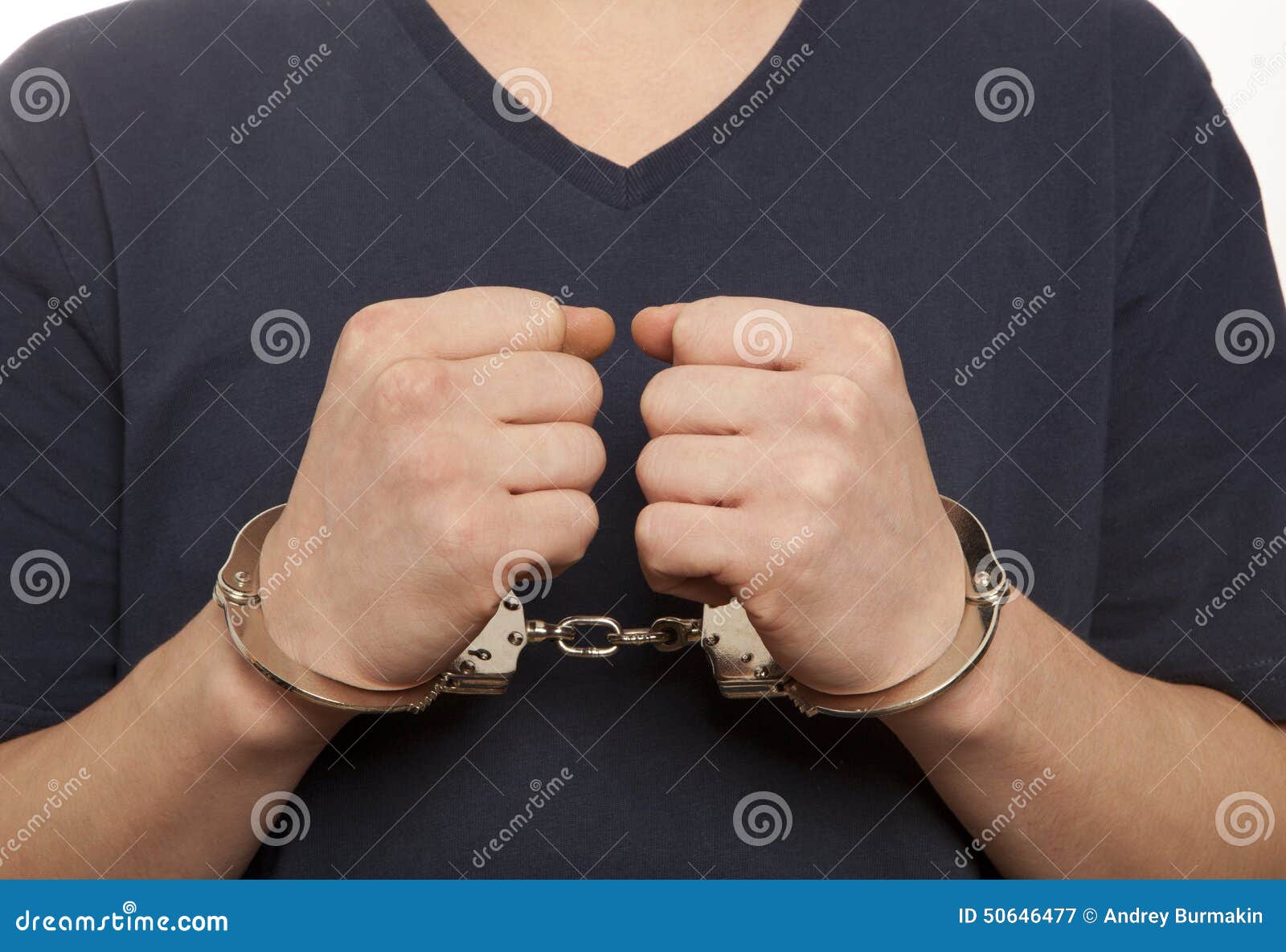 Prisoner Locked in Handcuffs Stock Image - Image of danger, criminal ...