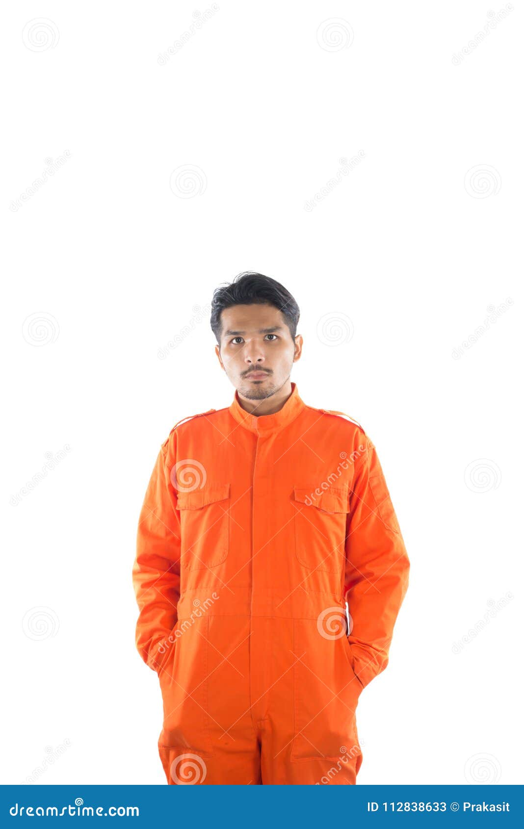 Prisoner Man Isolated on White Background. Stock Image - Image of ...