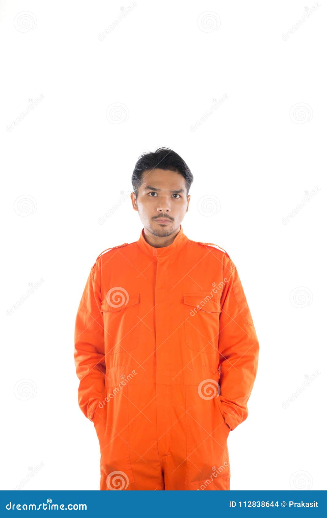 Prisoner Man Isolated on White Background. Stock Photo - Image of cuff ...