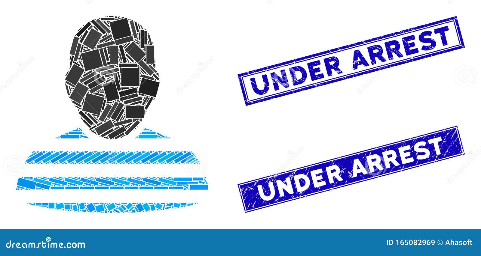 Prisoner Mosaic and Grunge Rectangle Under Arrest Stamp Seals Stock ...