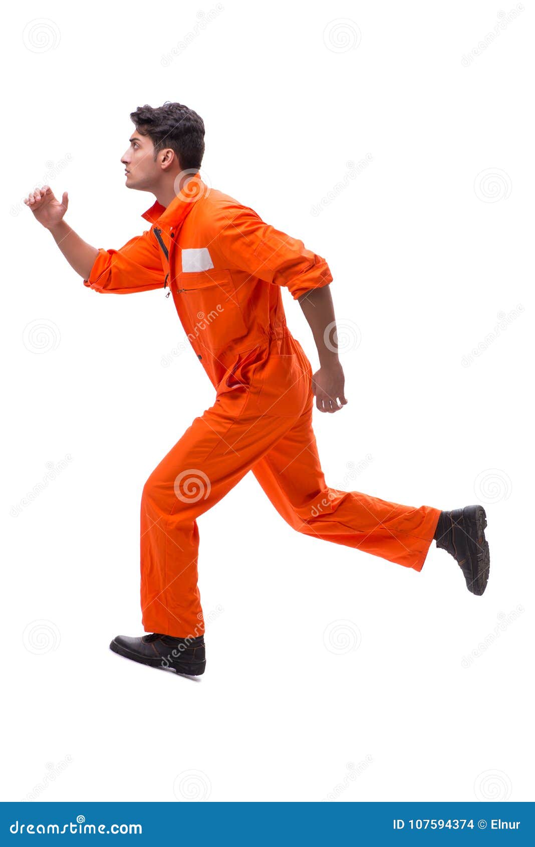 The Prisoner in Orange Robe Isolated on White Background Stock Photo ...