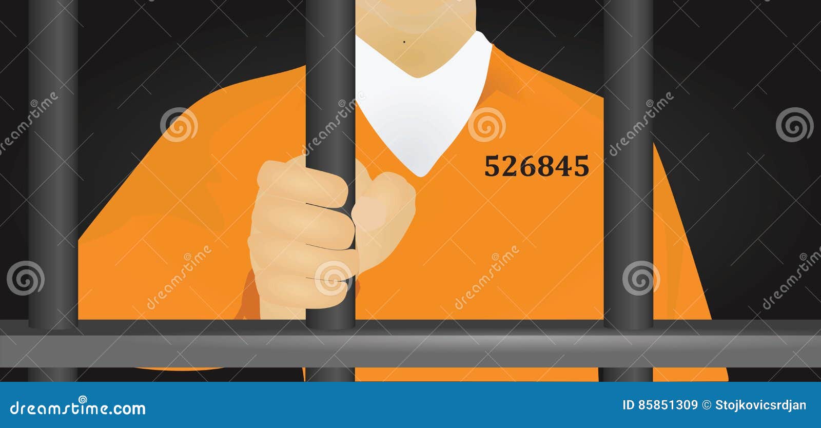 Prisoner stock vector. Illustration of criminal, orange - 85851309