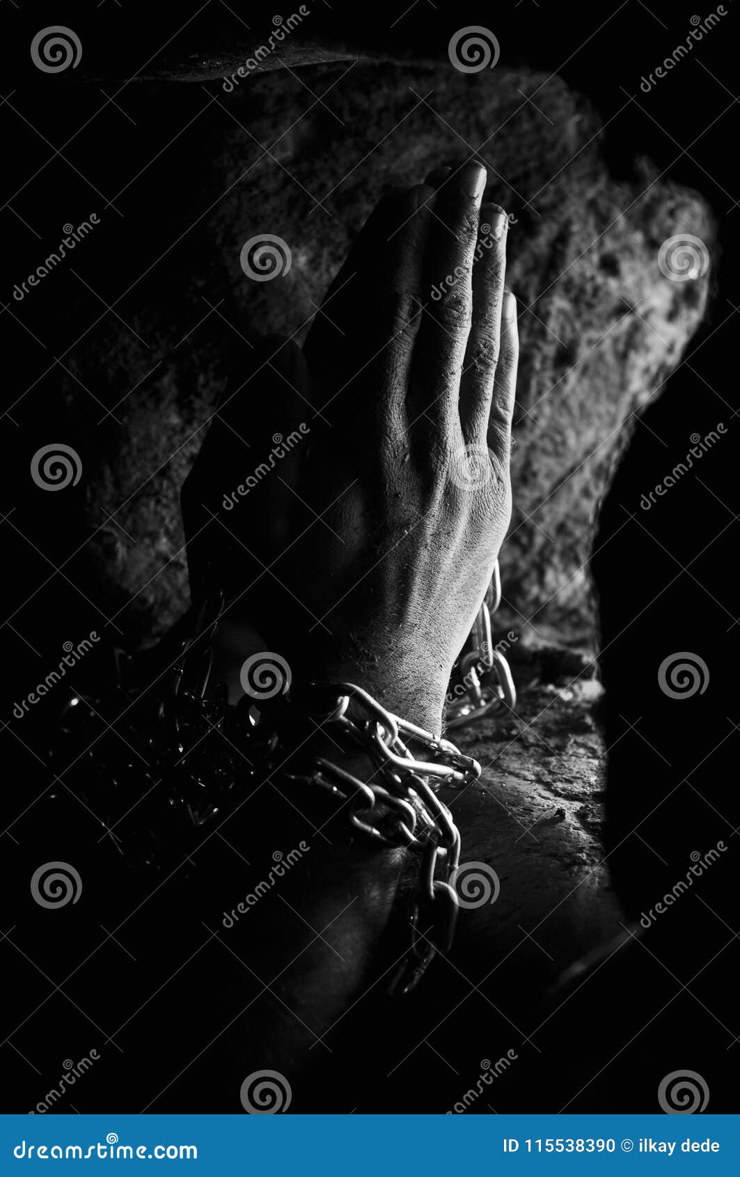 The prisoner is praying stock photo. Image of spirituality - 115538390