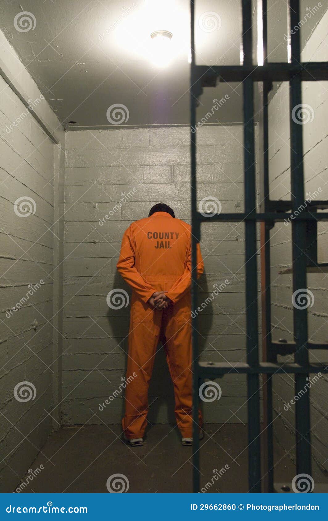 Prisoner in Prison Cell stock photo. Image of illegal - 29662860
