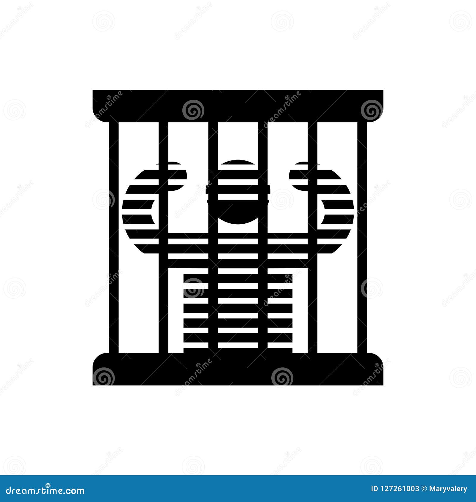 Prisoner In Prison, Symbol On White Background Royalty-Free Stock Image ...