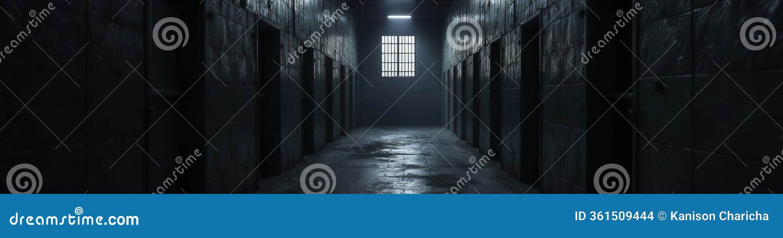 Solitary Confinement Cell With Steel Bench And Locked Door Symbolizing ...