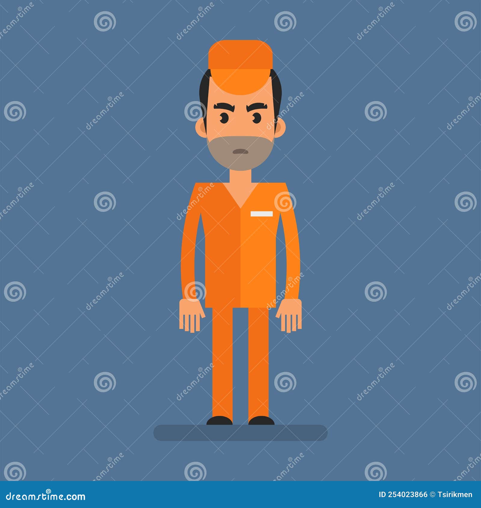 Prisoner Stand in Orange Clothes Stock Vector - Illustration of drawing ...
