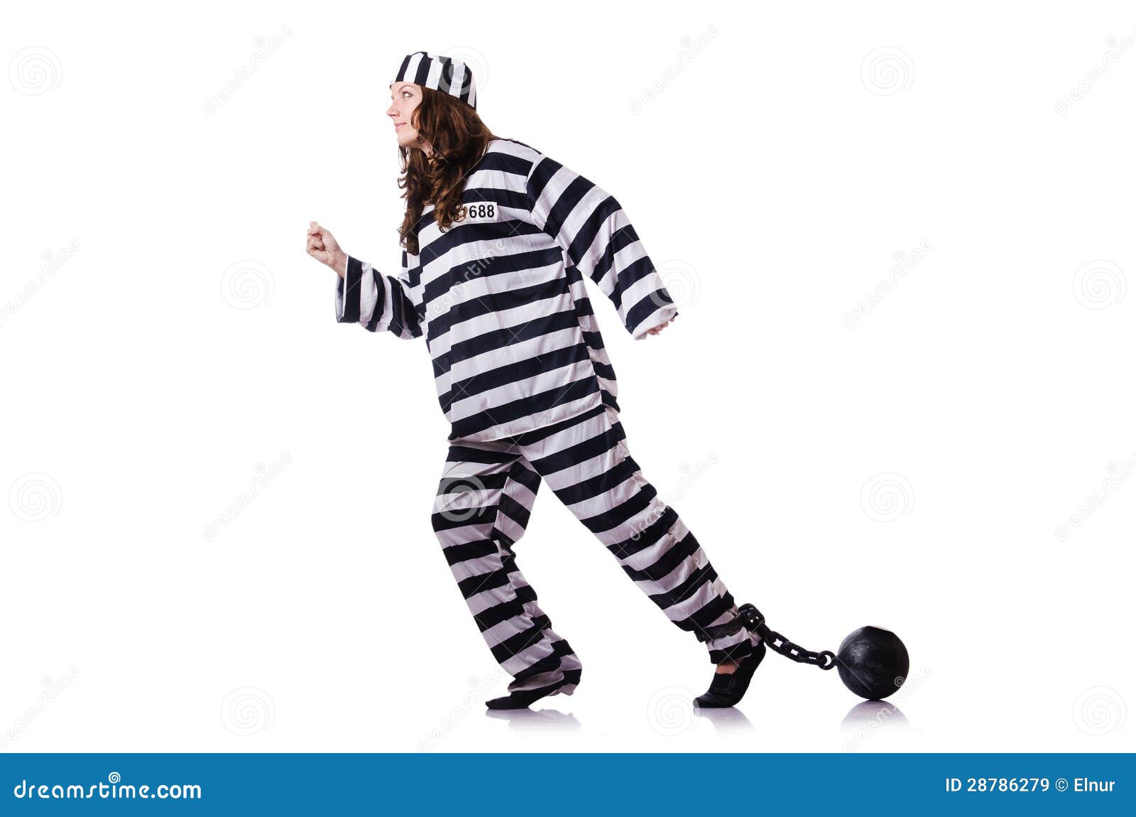 Prisoner in Striped Uniform Stock Image - Image of lawbreaker ...