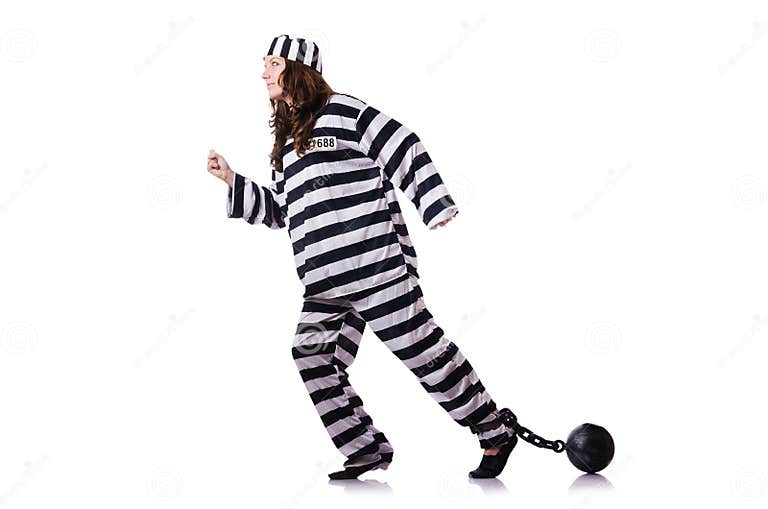 Prisoner in Striped Uniform Stock Image - Image of lawbreaker ...