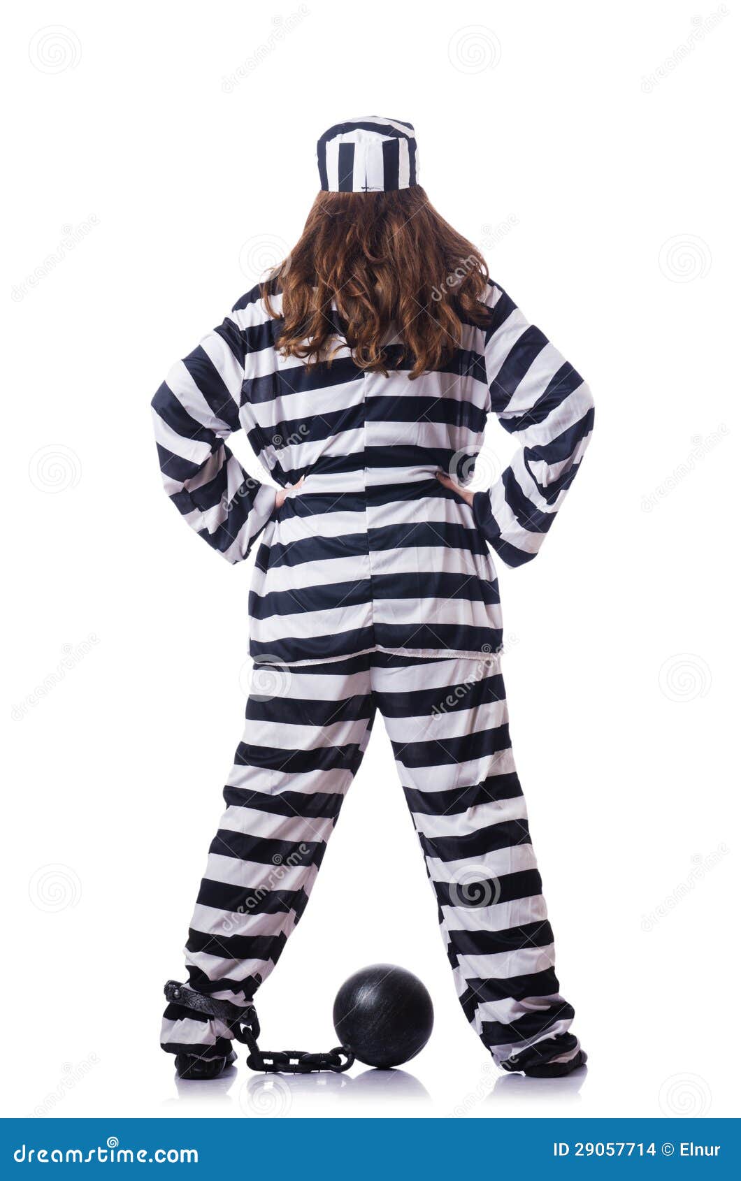 Prisoner in Striped Uniform Stock Photo - Image of cuff, gangster: 29057714