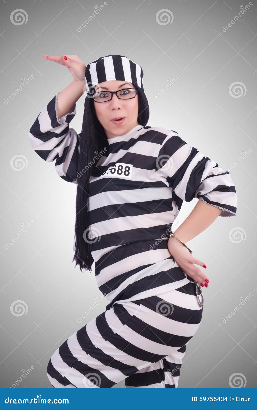 Prisoner in Striped Uniform on White Stock Photo - Image of ball ...
