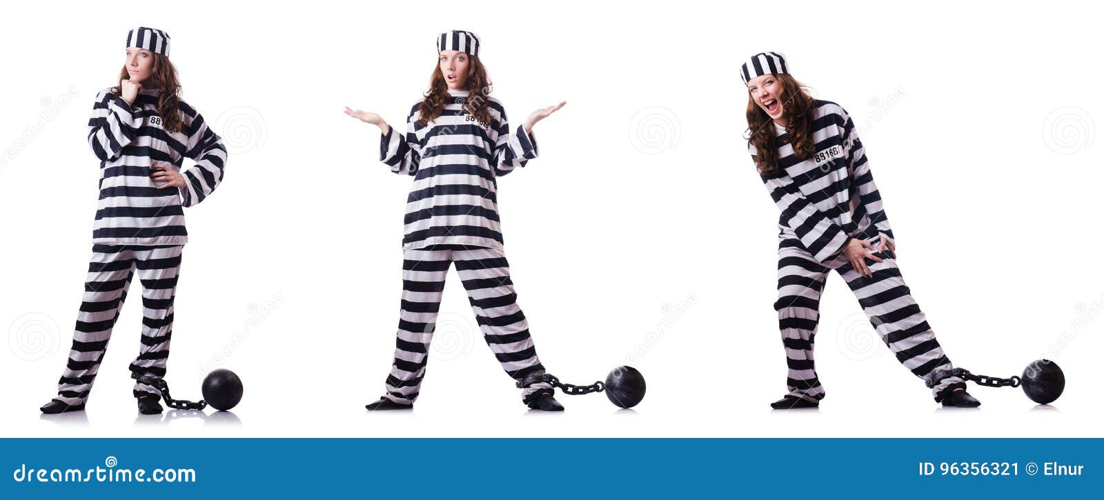 The Prisoner in Striped Uniform on White Stock Image - Image of cutout ...
