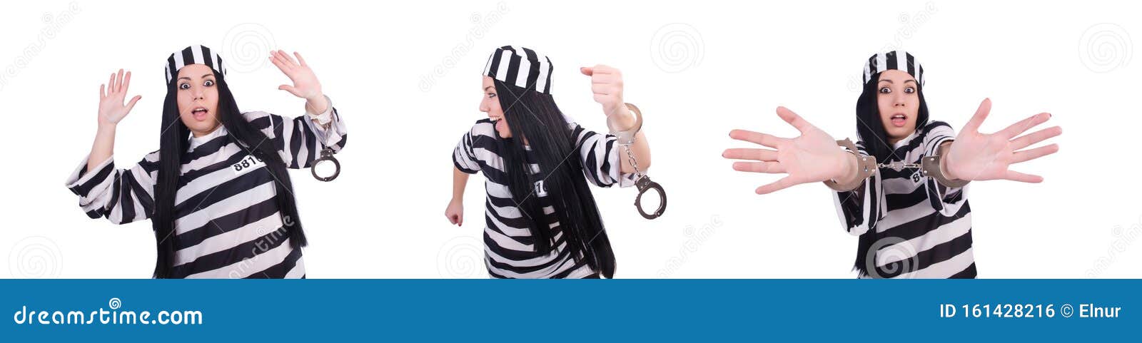 Prisoner in Striped Uniform on White Stock Photo - Image of isolated ...