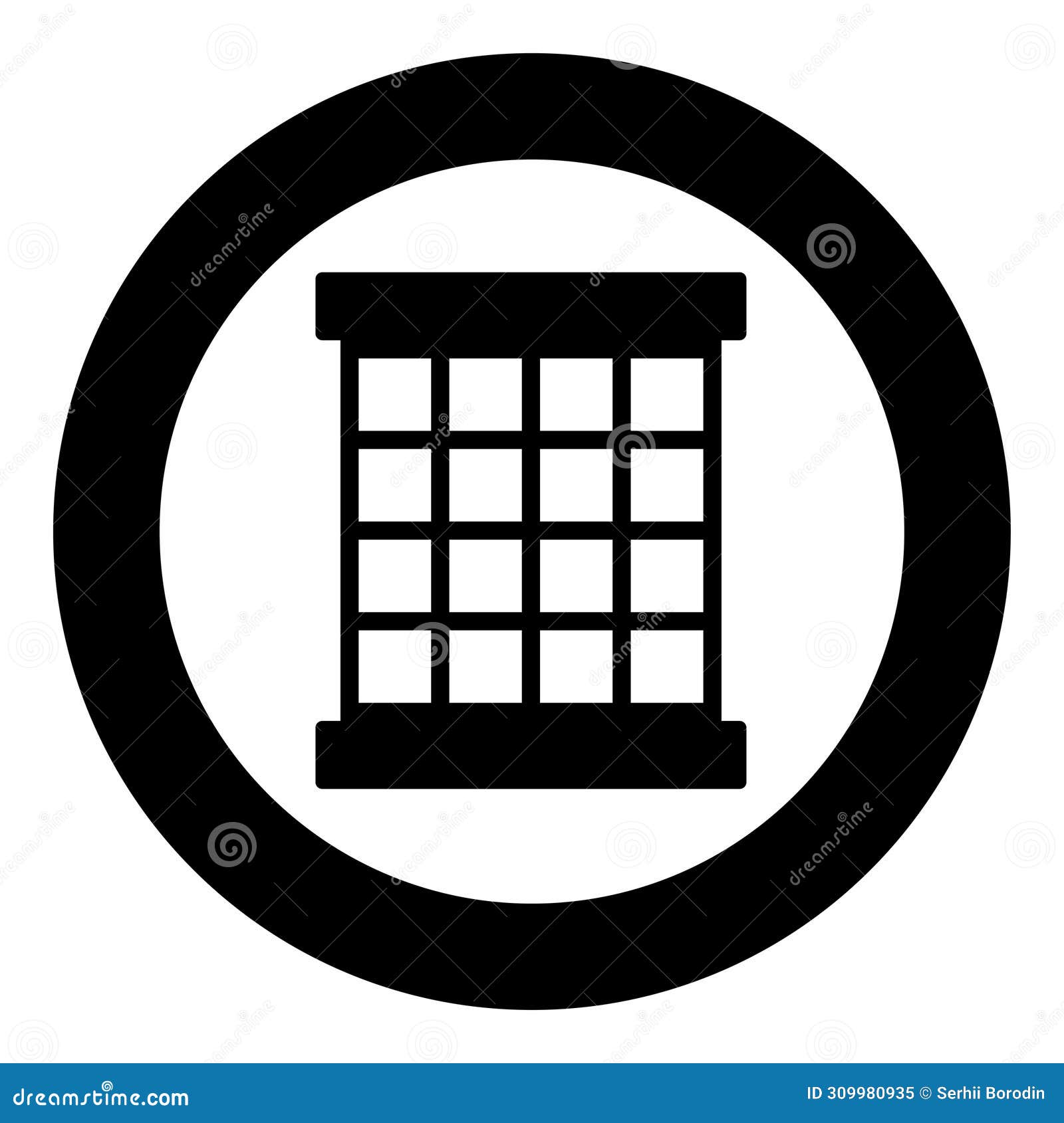 Prisoner Window Grid Grate Prison Jail Concept Icon In Circle Round ...