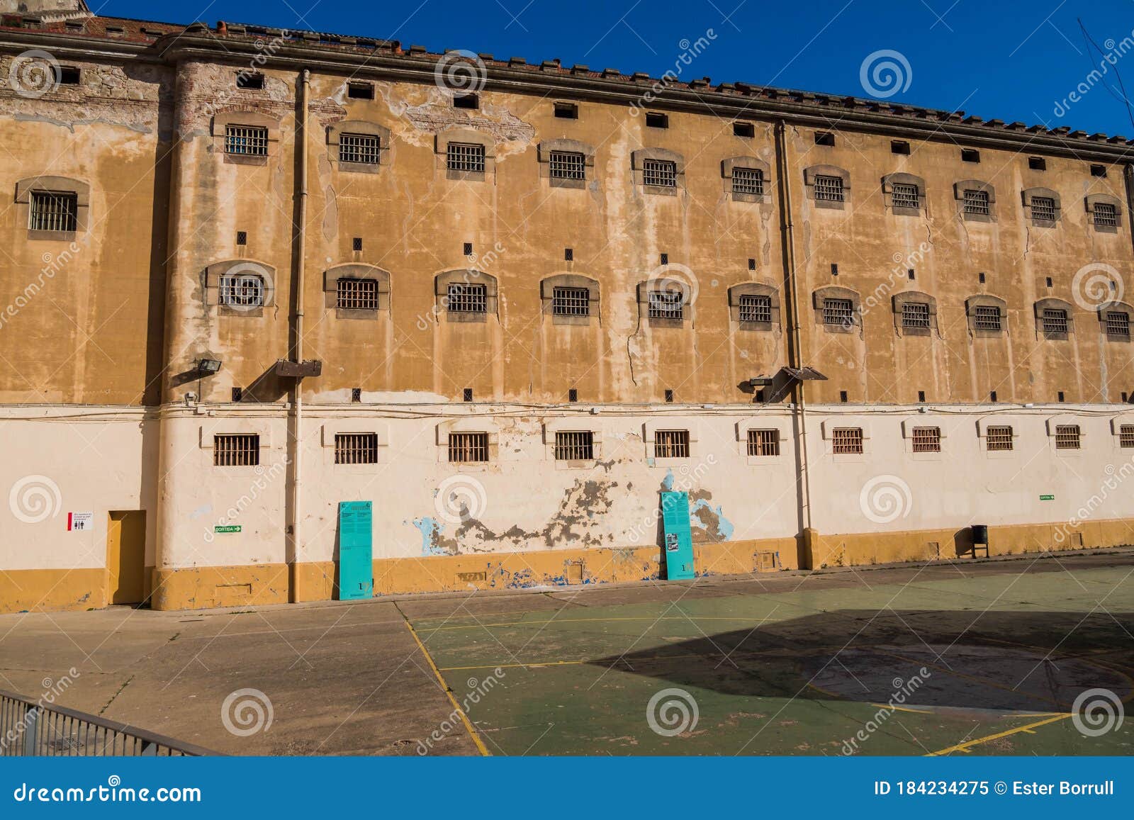 Prisoners` Courtyard In Barcelona`s La Modelo Prison Royalty-Free Stock ...