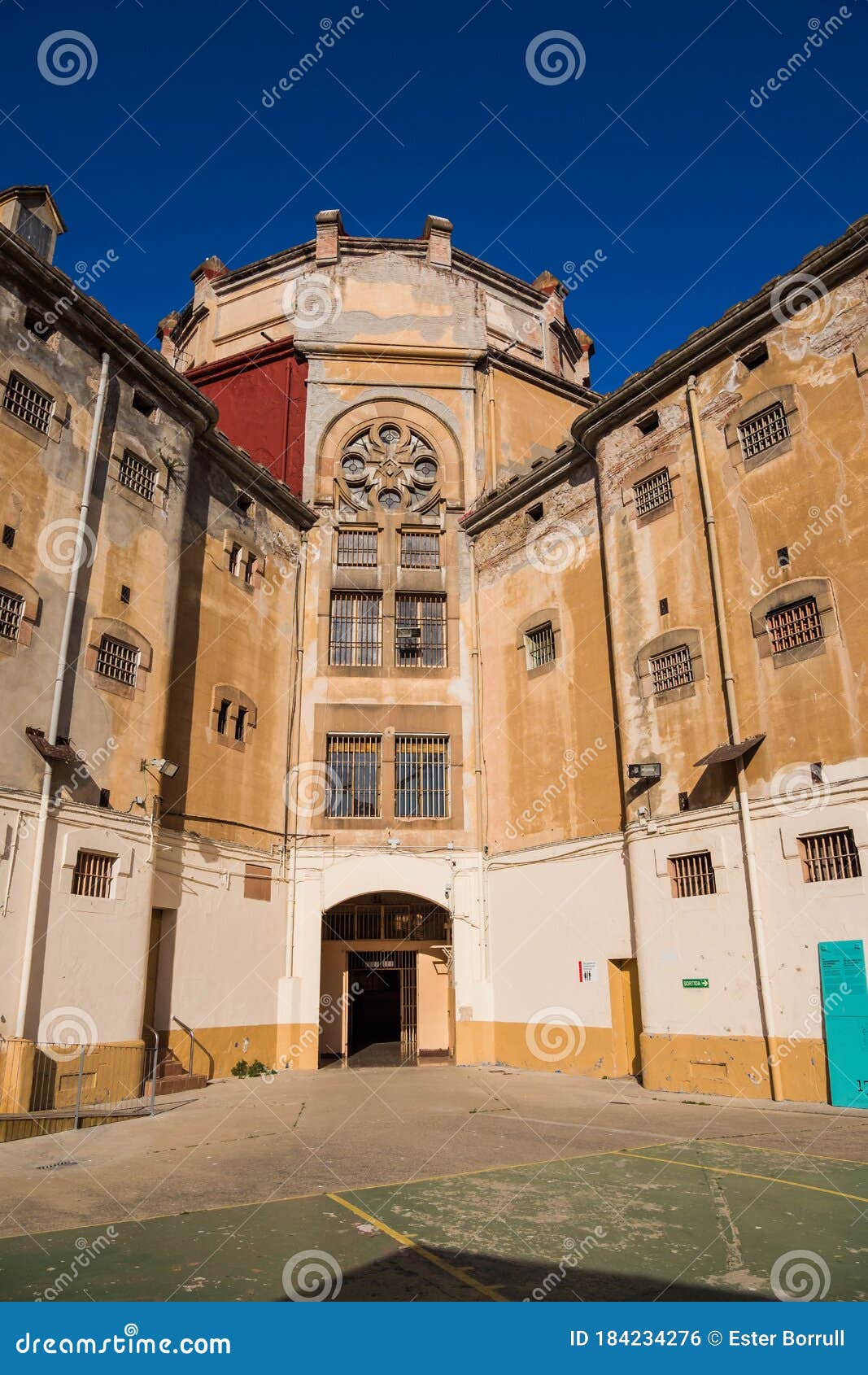 Prisoners` Courtyard in Barcelona`s La Modelo Prison Stock Photo ...