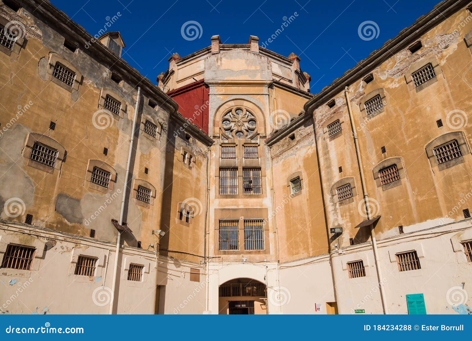 Prisoners` Courtyard in Barcelona`s La Modelo Prison Stock Photo ...