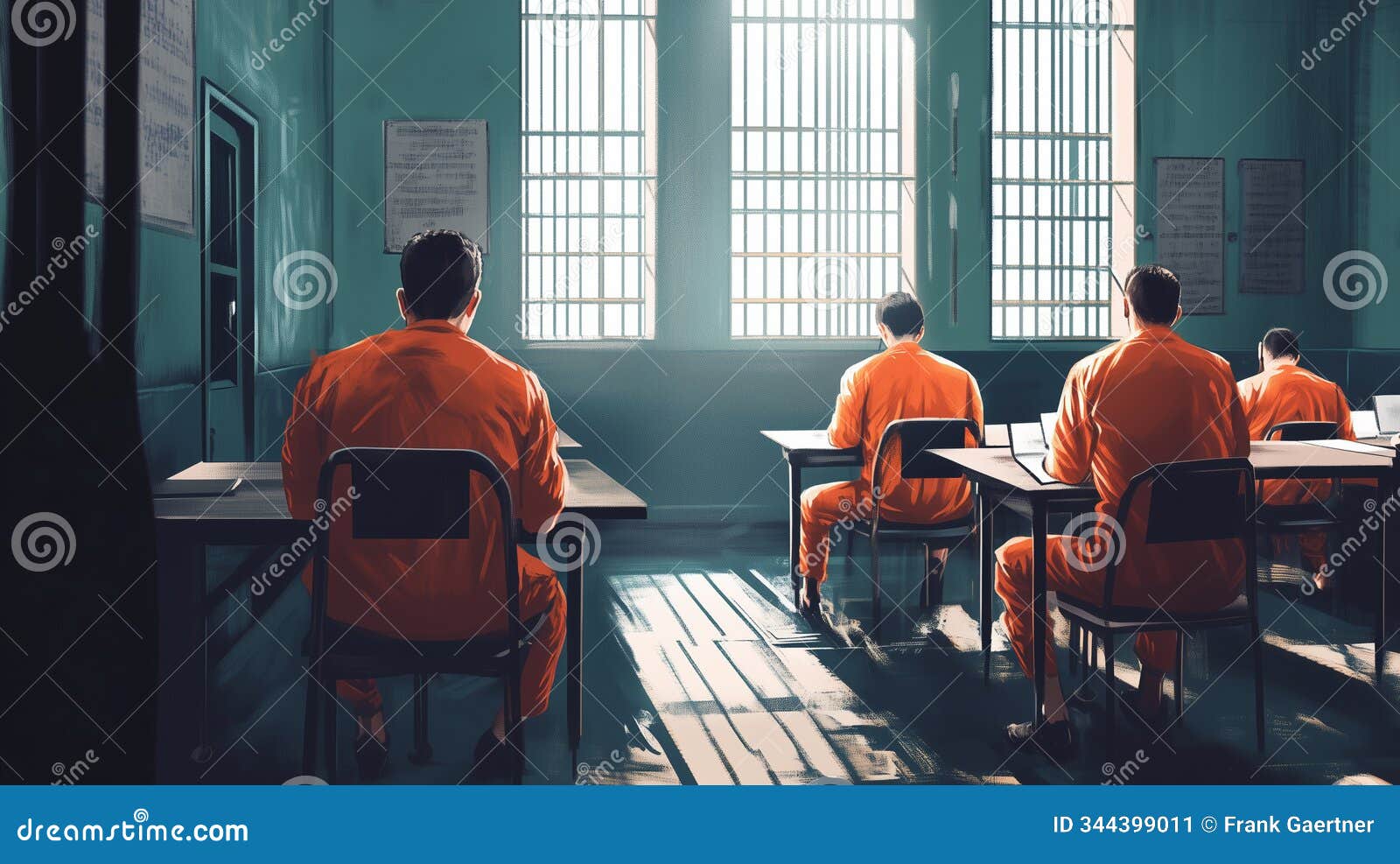 Prisoners in Orange Jumpsuits Engage in a Rehabilitation Program ...