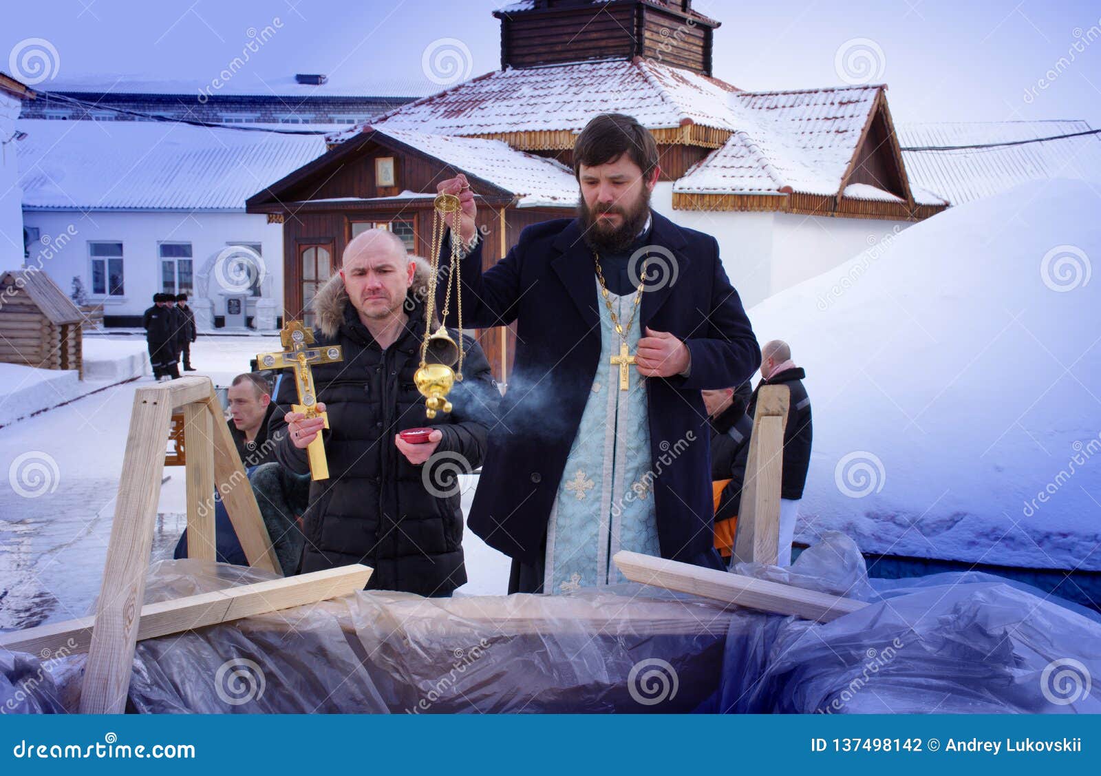 Barnaul, Russia-January 19, 2019.Prisoners in Prison Take the Rite of ...