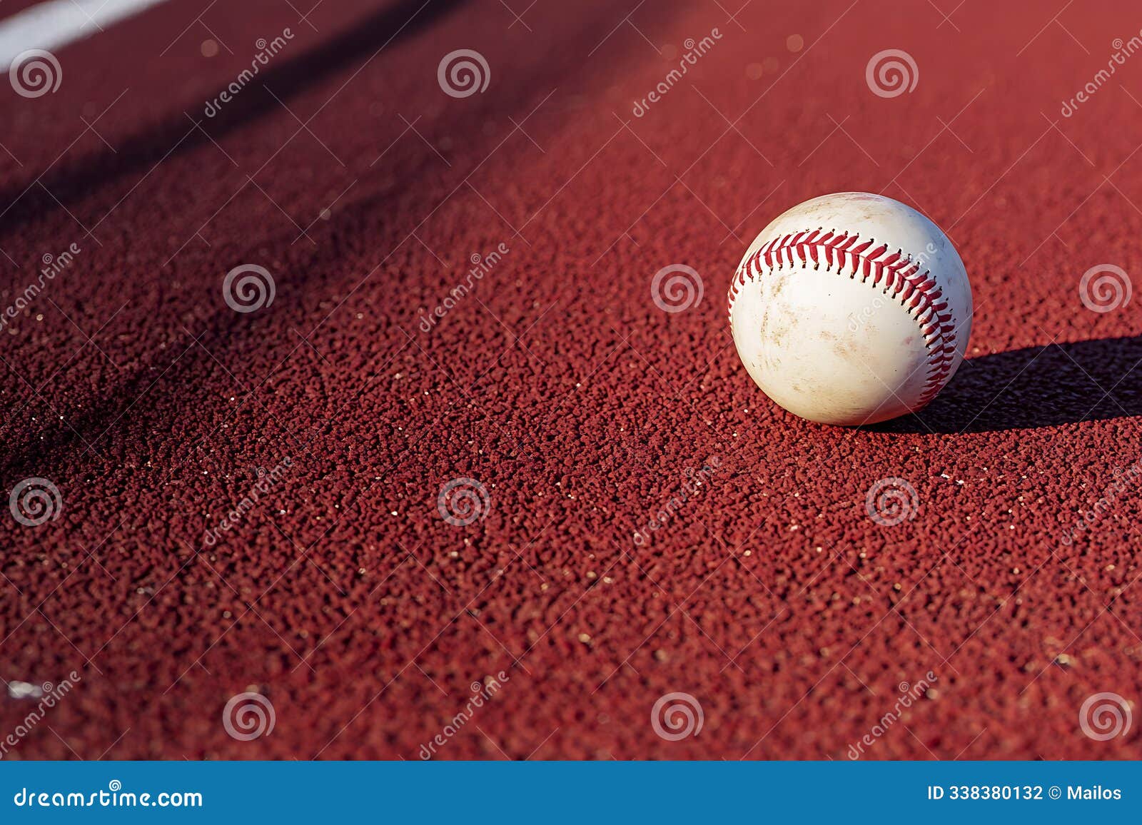 Pristine Baseball Positioned on Vibrant Red Rubber Track Stock Photo ...