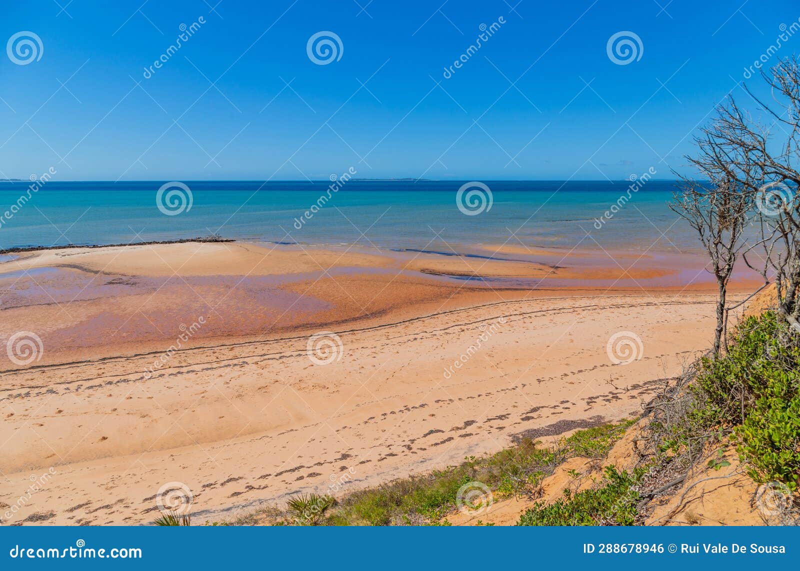 Pristine Beach in Inhaca Island Stock Photo - Image of ocean, yellow ...