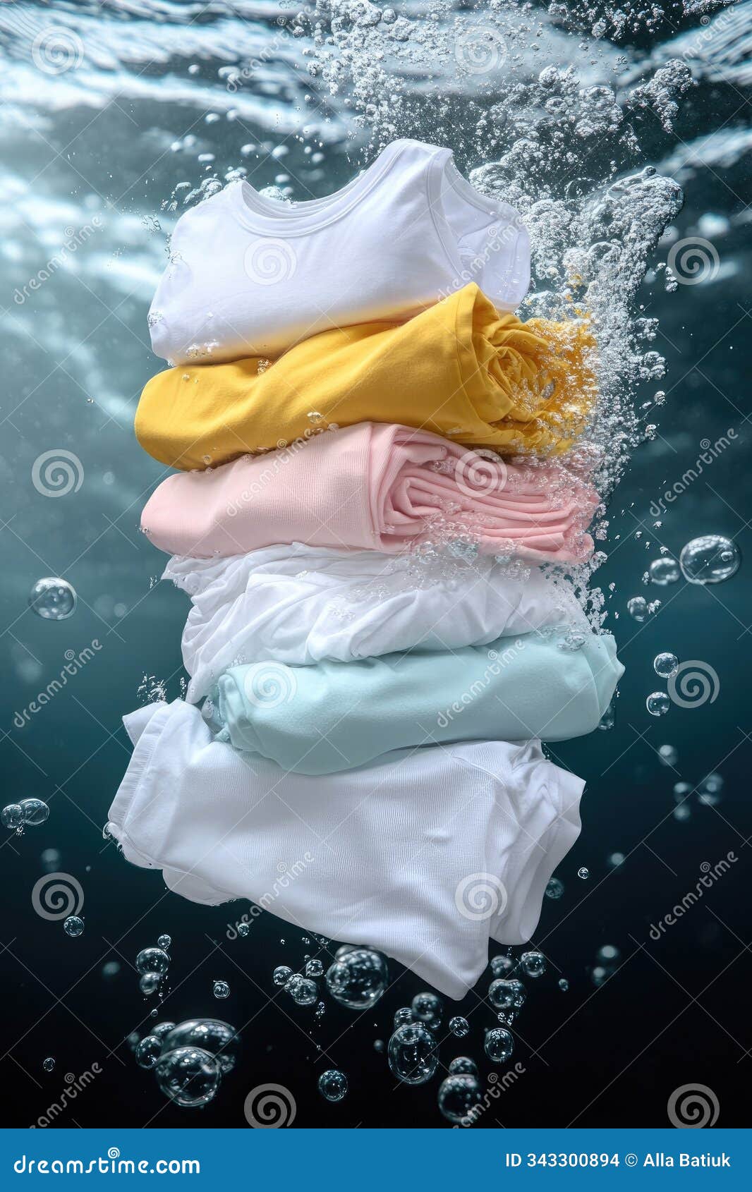 Pristine Display: Clothes Floating Gracefully in Clear Water ...