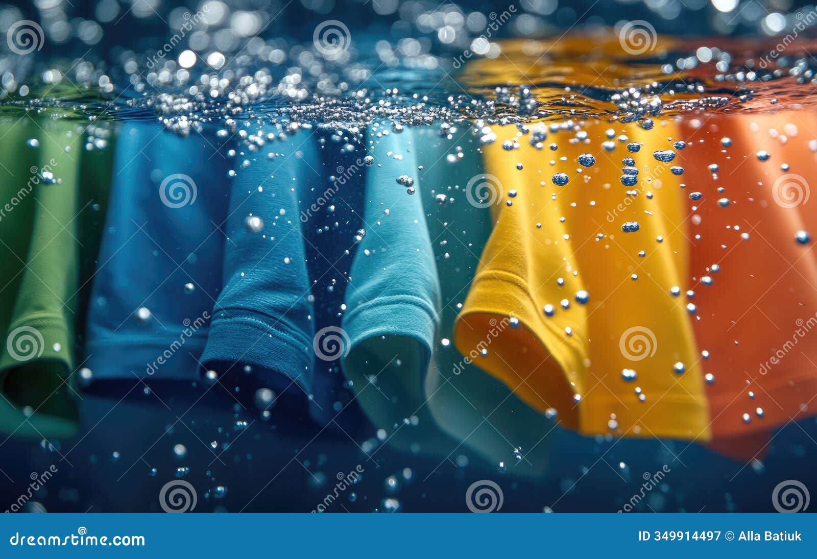 Pristine Display: Clothes Floating Gracefully in Clear Water ...