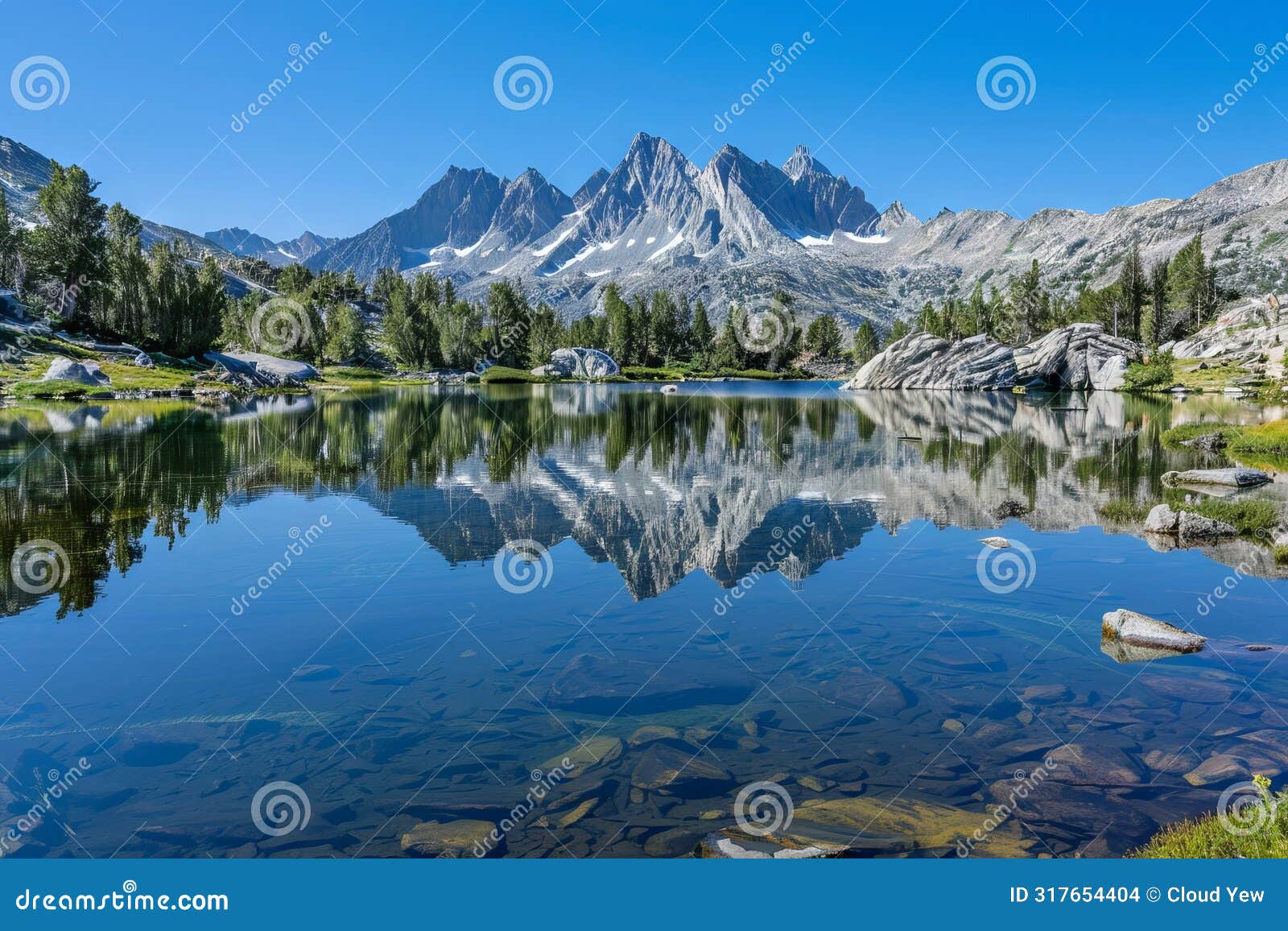 Pristine Mountain Lake with a Mirrored Reflection of the Surrounding ...
