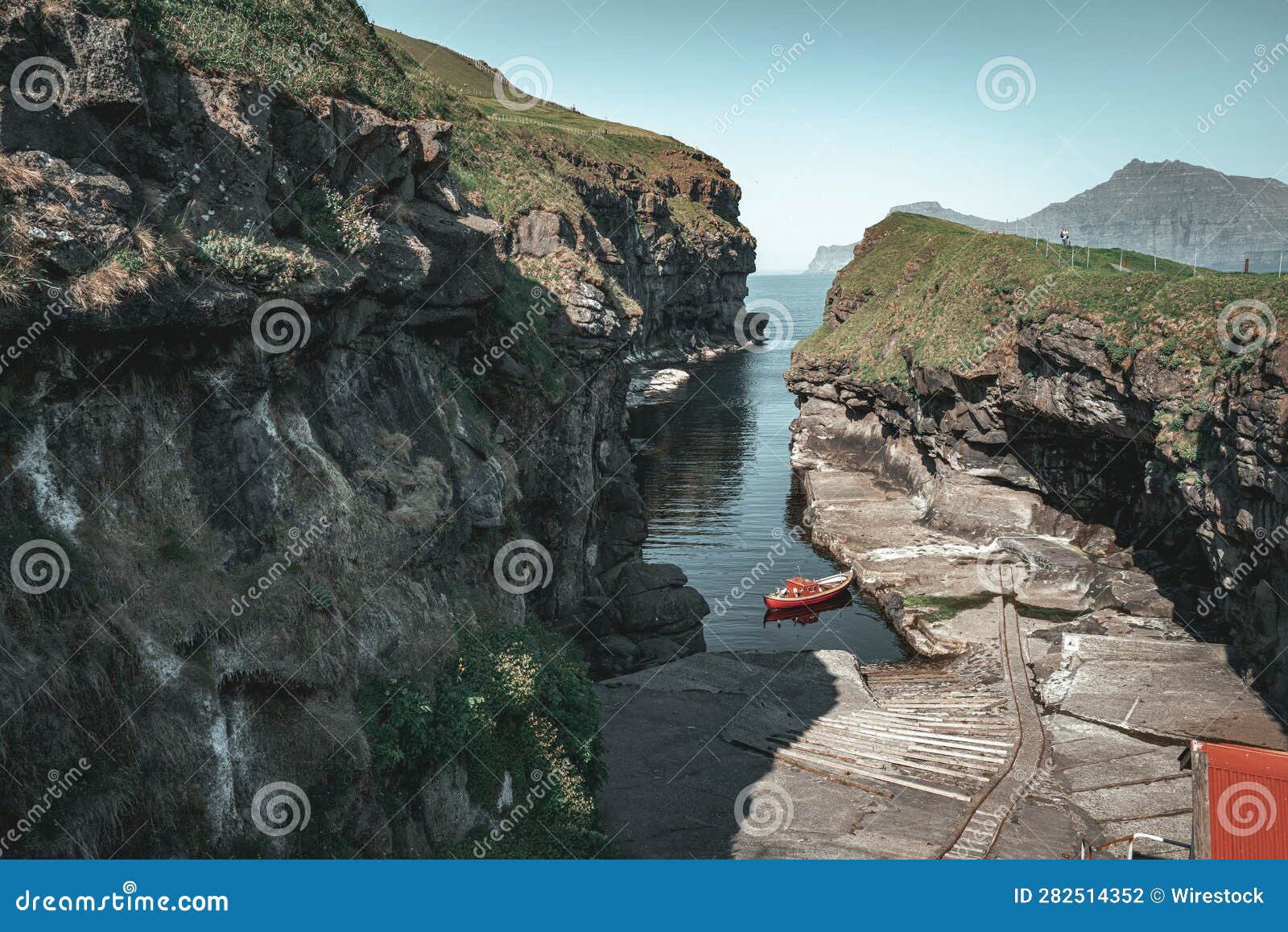 Pristine Natural Harbor on the Remote Faroe Islands Stock Photo - Image ...