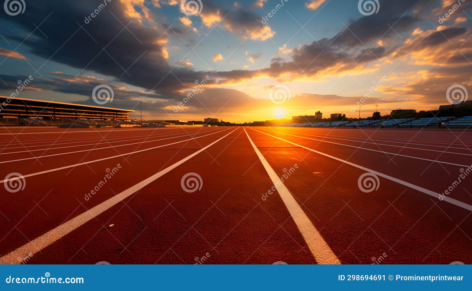 Pristine Running Track. Smooth Surface Ready for Runners Stock ...