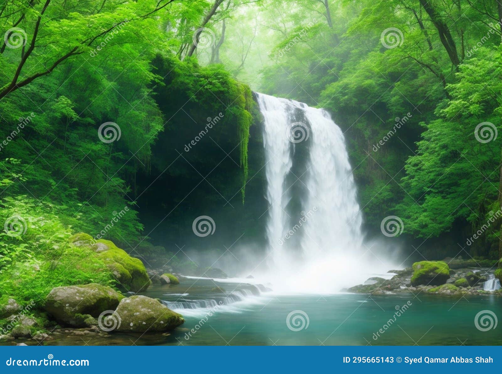 A Pristine Waterfall Hidden within a Dense Forest, Its Waters Creating ...