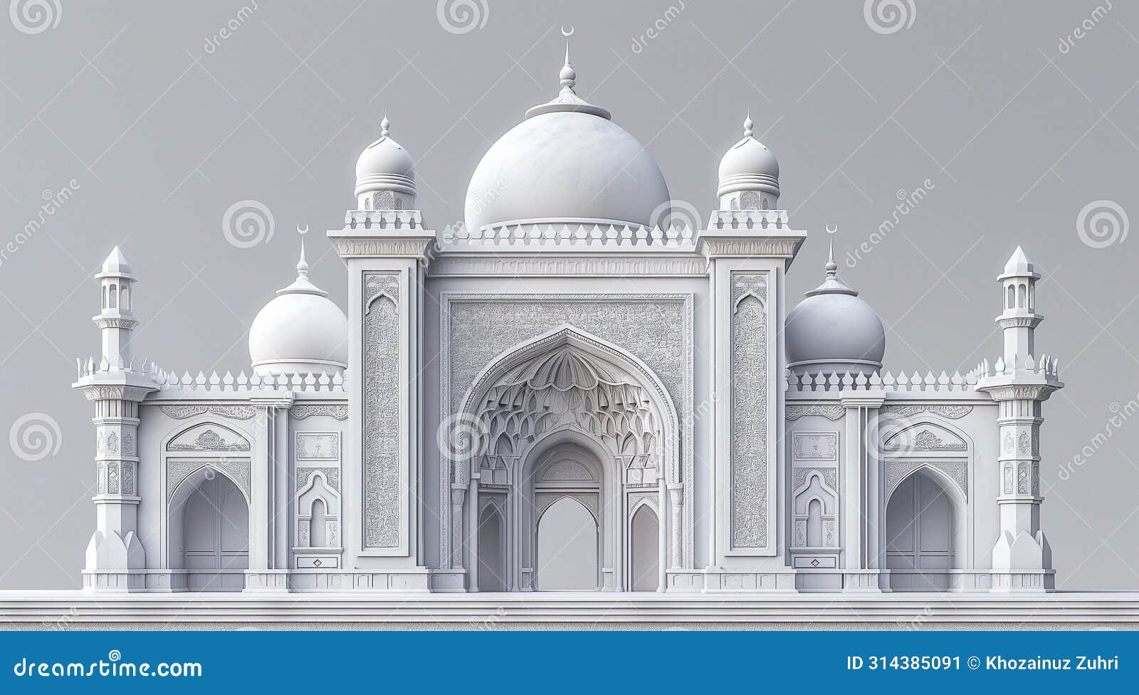 White Islamic Gate in the Form of a Mosque with a Round Dome. Mosque ...
