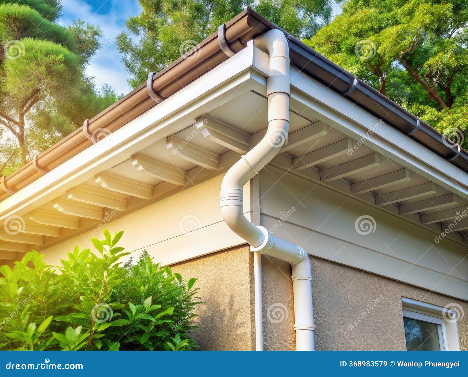 Efficient Rainwater Channeling On Rooftop. Concept Rooftop Drainage ...