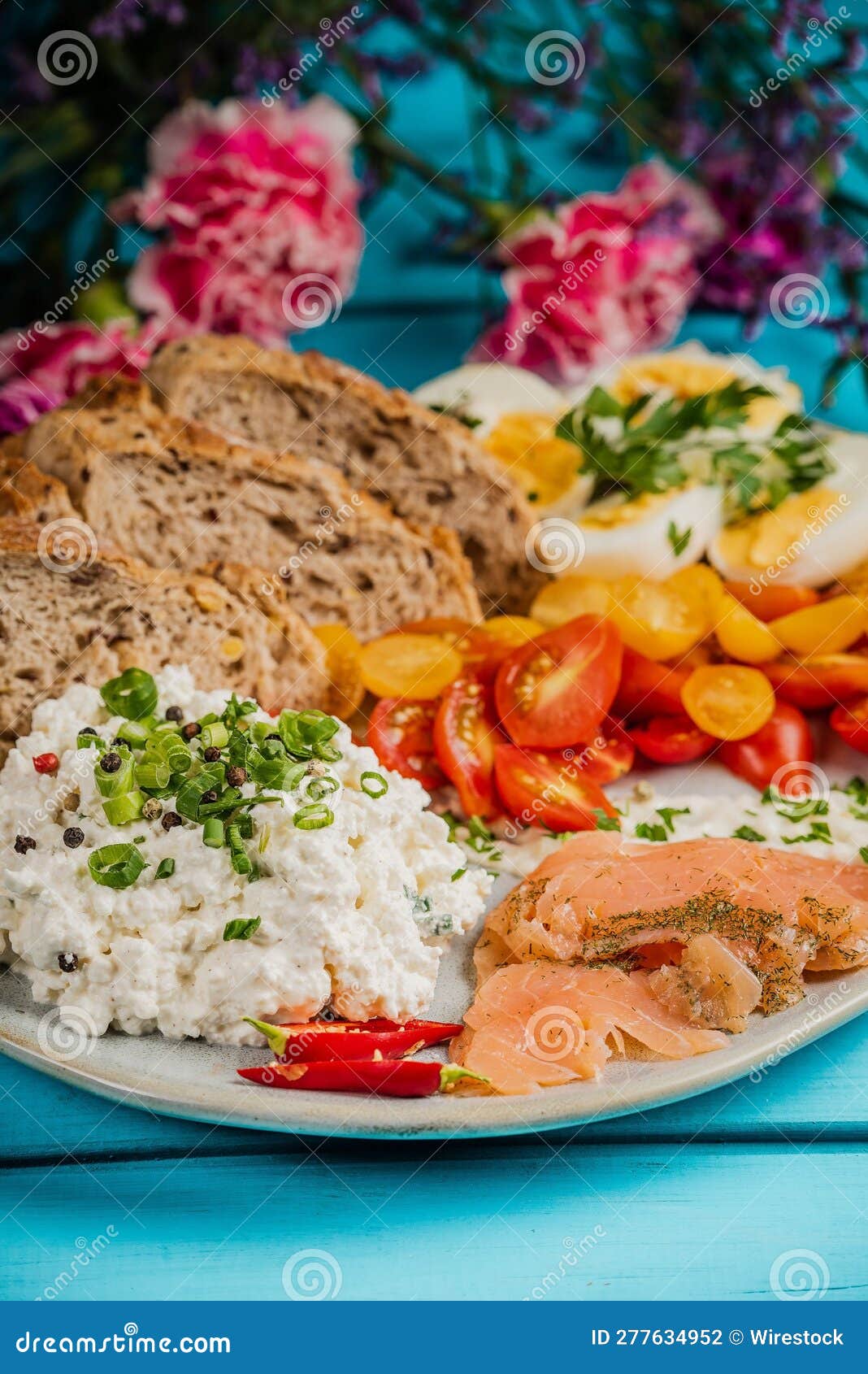 Pristine White Plate Filled with an Array of Delicious Food Creating a ...