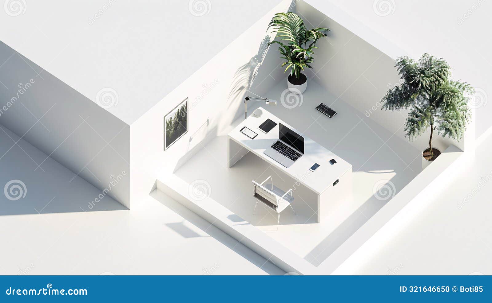 In the Pristine White Space, an Isometric View Unveils a Cube-shaped ...