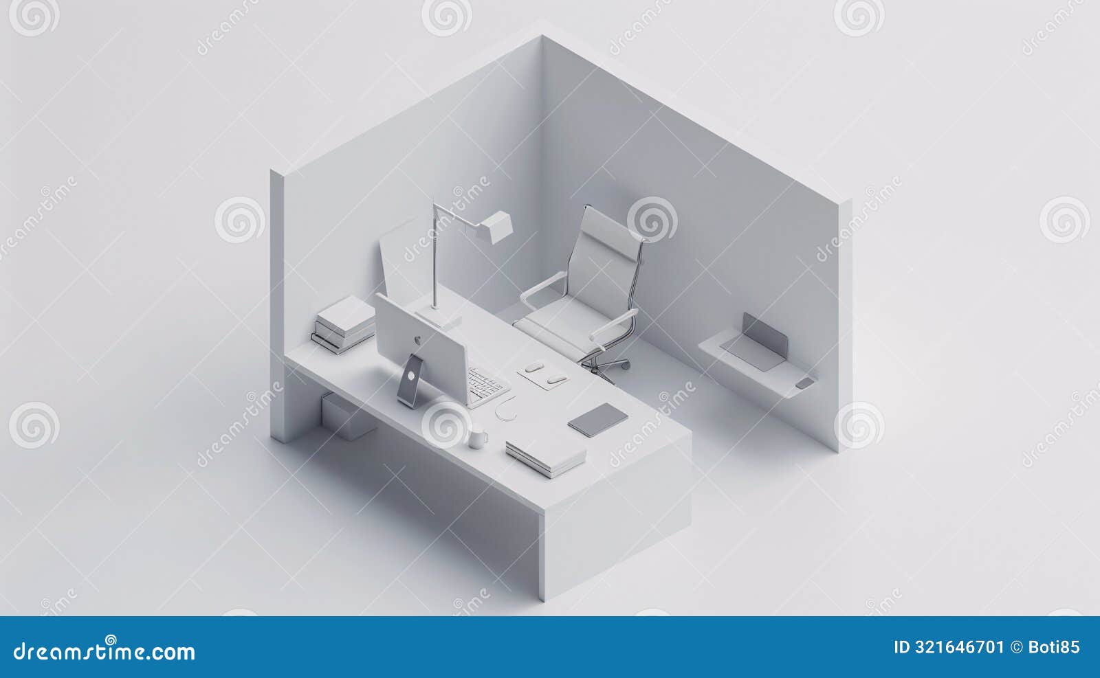 In the Pristine White Space, an Isometric View Unveils a Cube-shaped ...