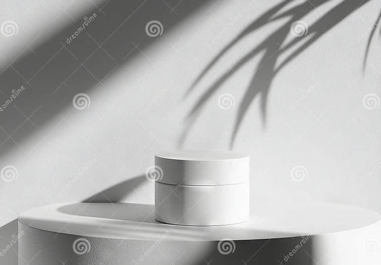 A Pristine White Table Surface Displays an Elegant White Jar Stock ...