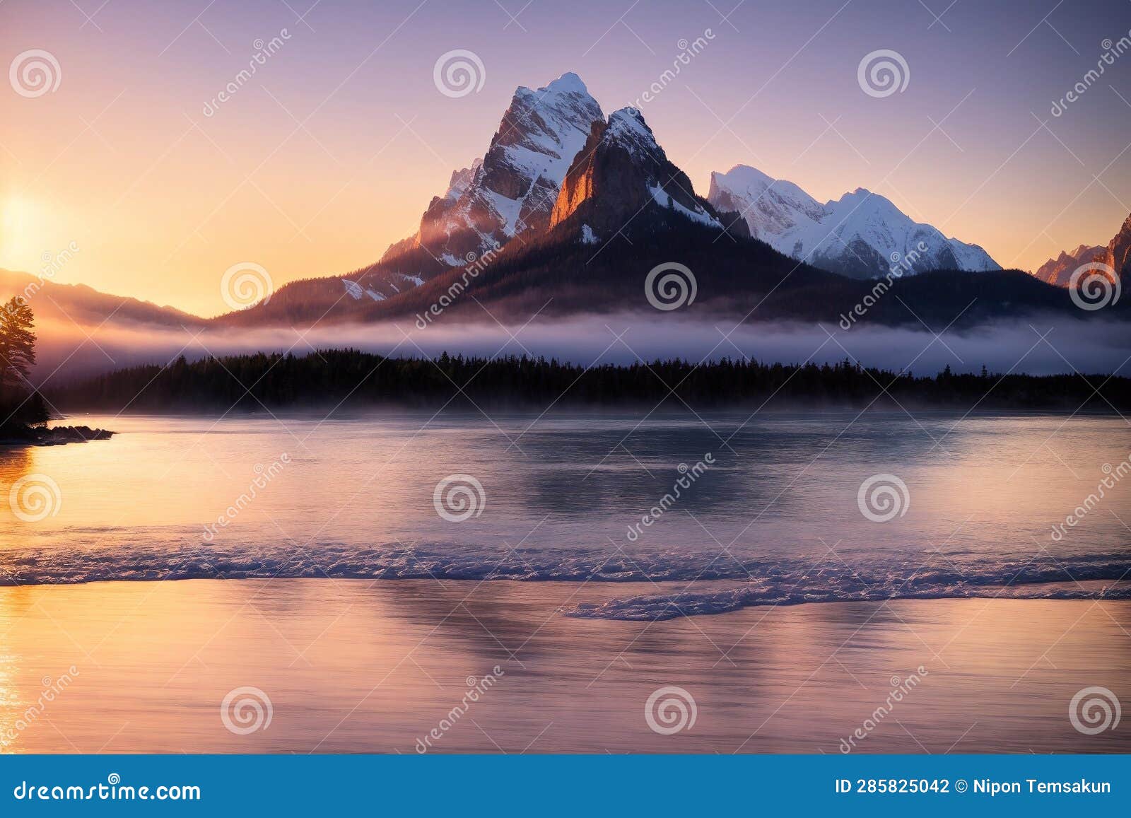 Pristine Wilderness Made with Generative Ai Stock Illustration - Illustration of sunset ...