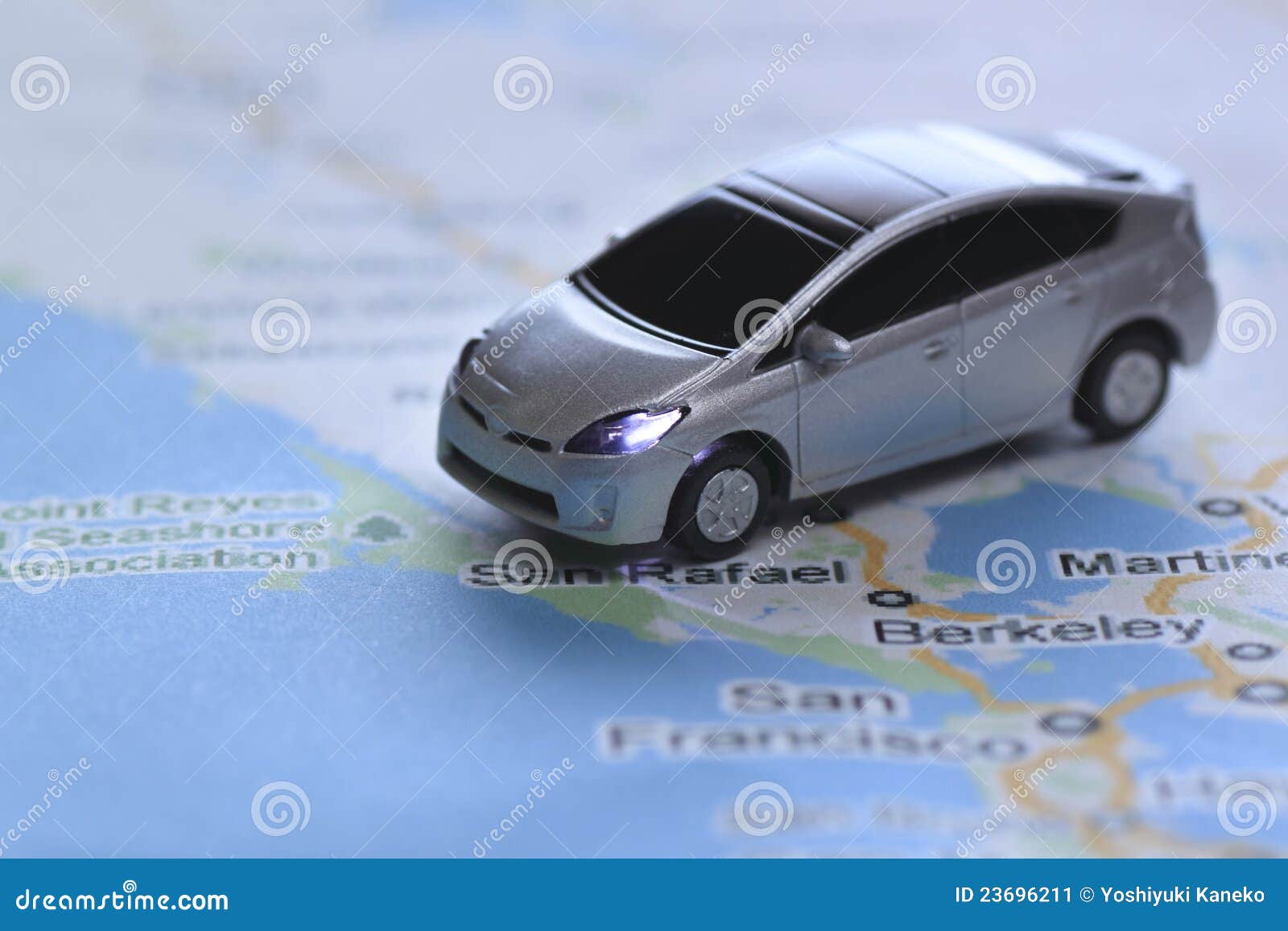 Prius on the map stock image. Image of travel, concept - 23696211