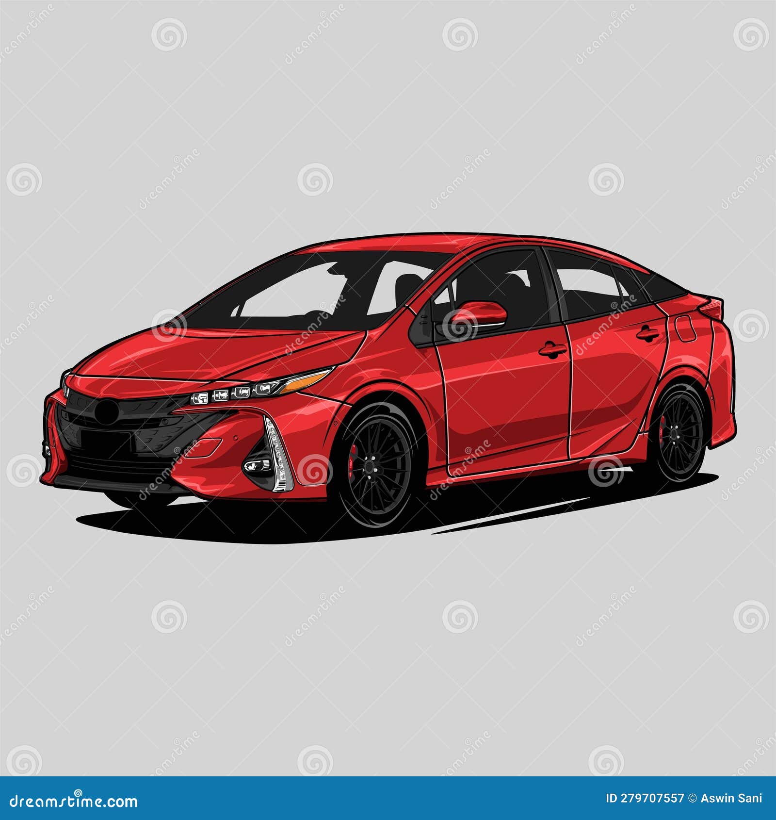 Prius Prime stock vector. Illustration of vintage, drawing - 279707557