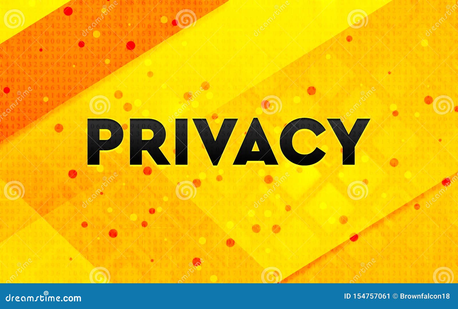 Privacy Abstract Digital Banner Yellow Background Stock Illustration ...